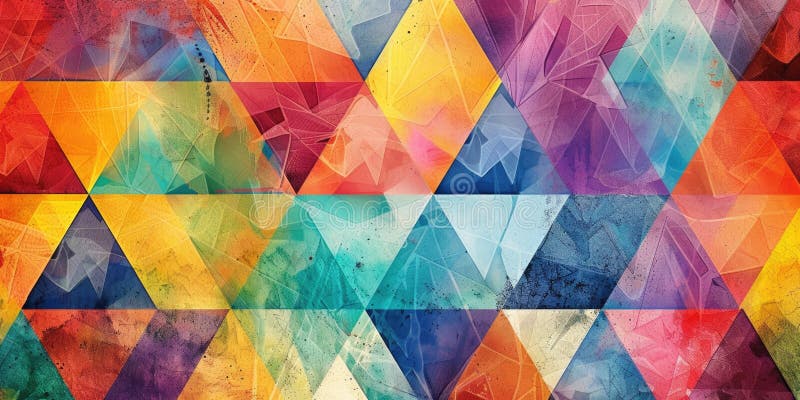 Abstract Colourful Geometry Polygon Multiple Triangles Repetitive ...
