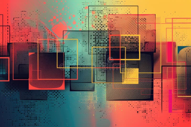 The Abstract Colourful Geometry Polygon Square Shape Colored Background ...