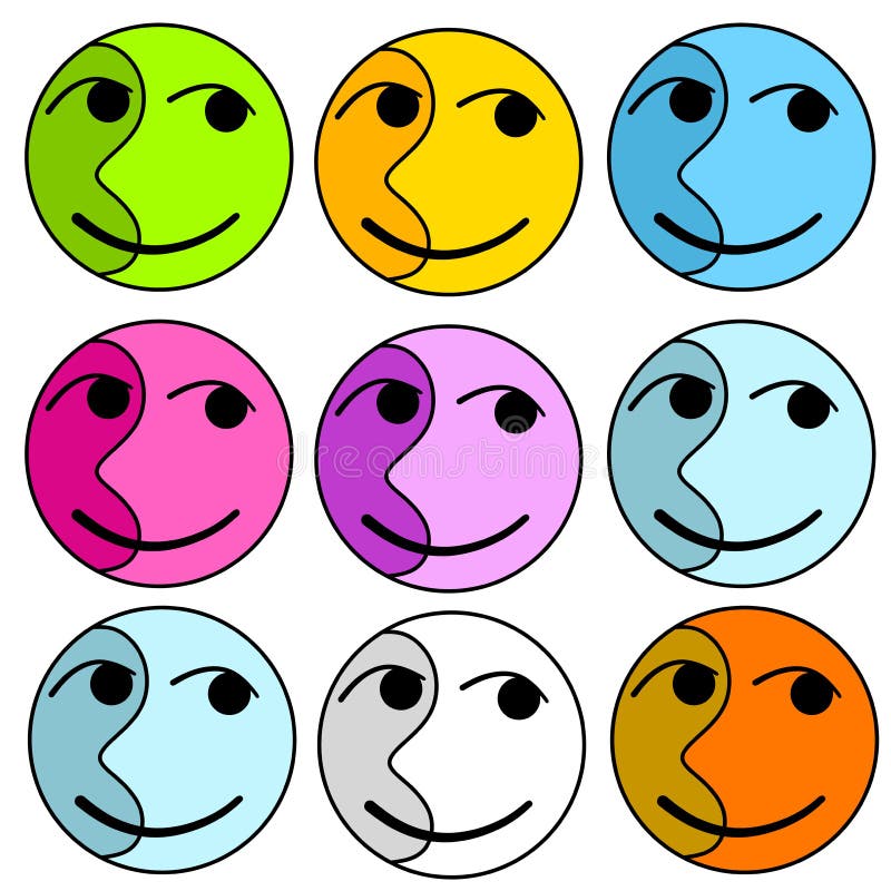 Abstract Colourful Happy Faces Stock Illustration - Illustration of ...
