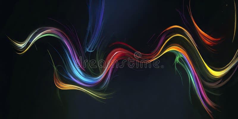 Abstract Colourful Line Wave Wallpaper. Digital Line Modern Wallpaper ...