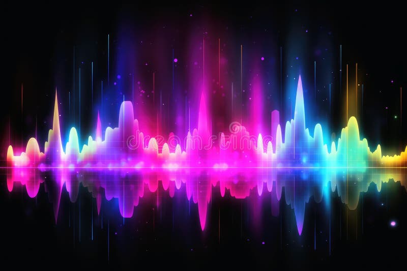 Abstract Colourful Sound Waveform Background Stock Illustration ...