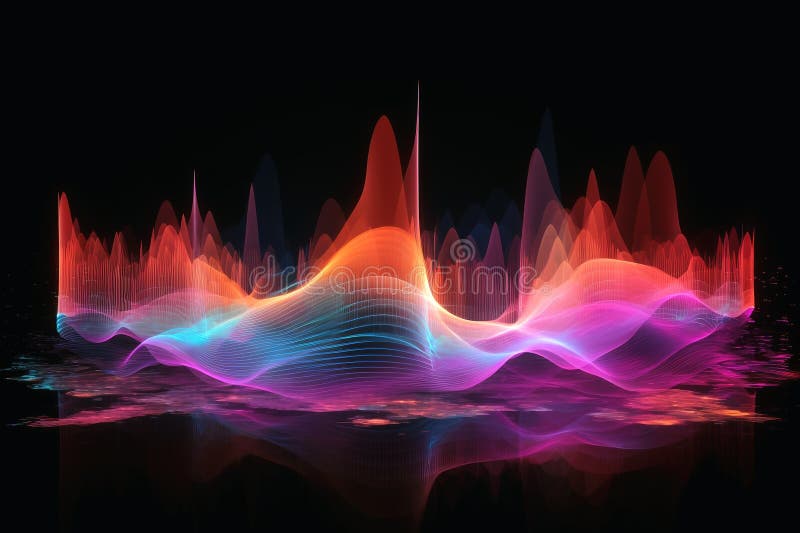 Abstract Colourful Sound Waveform Background Stock Illustration ...