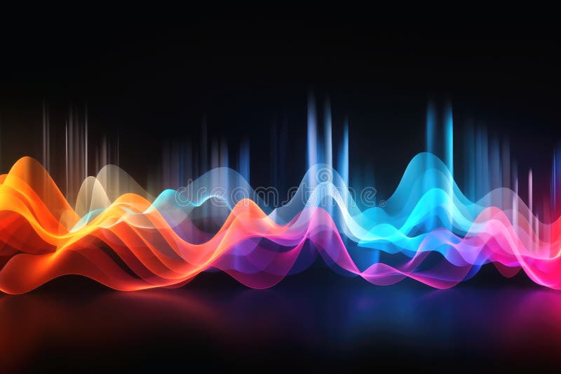 Abstract Colourful Sound Waveform Background Stock Illustration ...