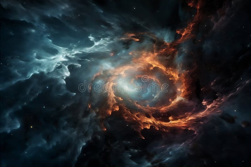 Abstract Colourful Spiral Galaxy in Space, Interstellar Nebula ...