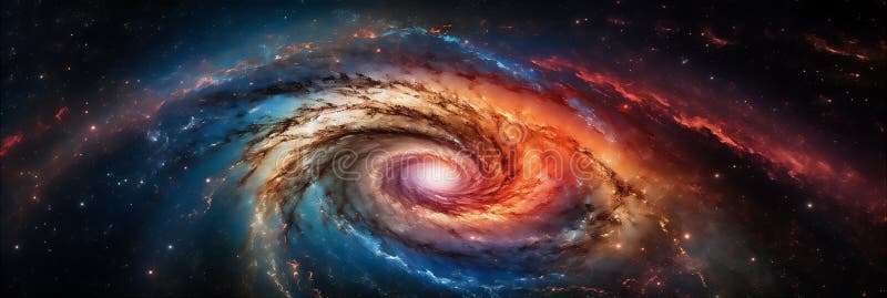 Abstract Colourful Spiral Galaxy in Space, Interstellar Nebula ...