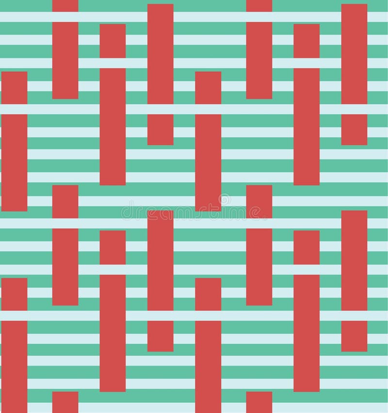 Abstract Colourful Stripe Vector Seamless Pattern with Block Elements ...