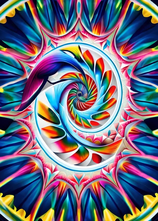 Abstract Colourful Swirl Vortex Spiral Wallpaper Stock Illustration ...