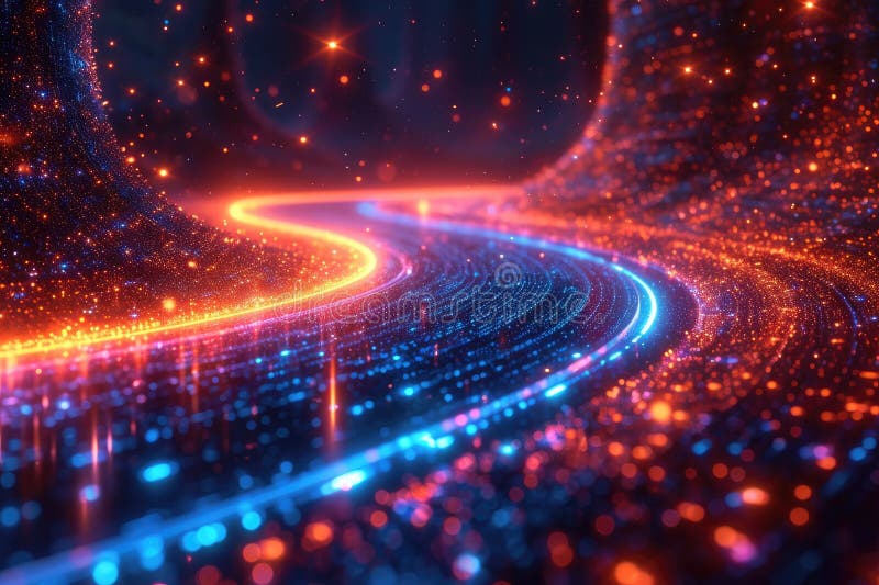 Abstract Colourful Wave Background, Data Transfer Concept. Generative ...