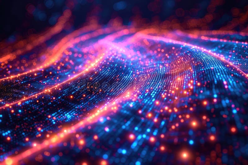 Abstract Colourful Wave Background, Data Transfer Concept. Generative ...