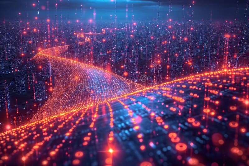 Abstract Colourful Wave Background, Data Transfer Concept. Generative ...