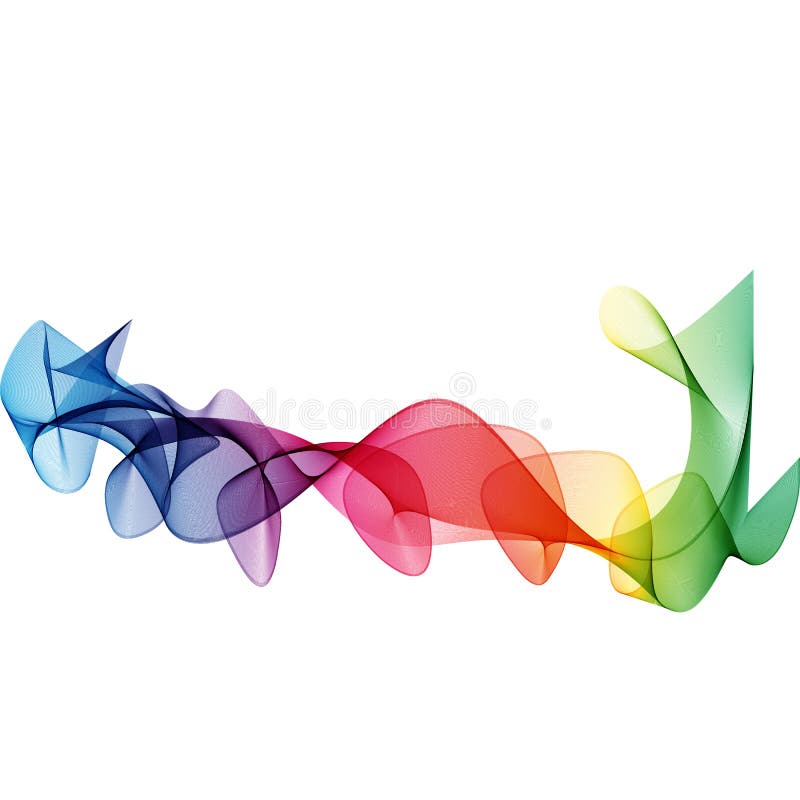 Abstract Colourful Wave Isolated on White Background. Vector ...