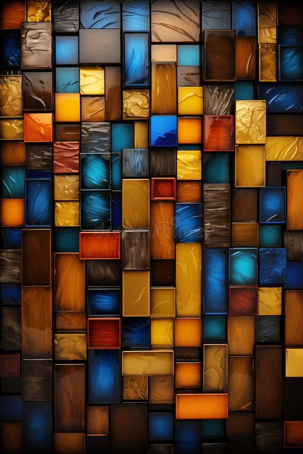 Abstract Colourful Wooden Cubic Rectangular Blocks Design Pattern ...