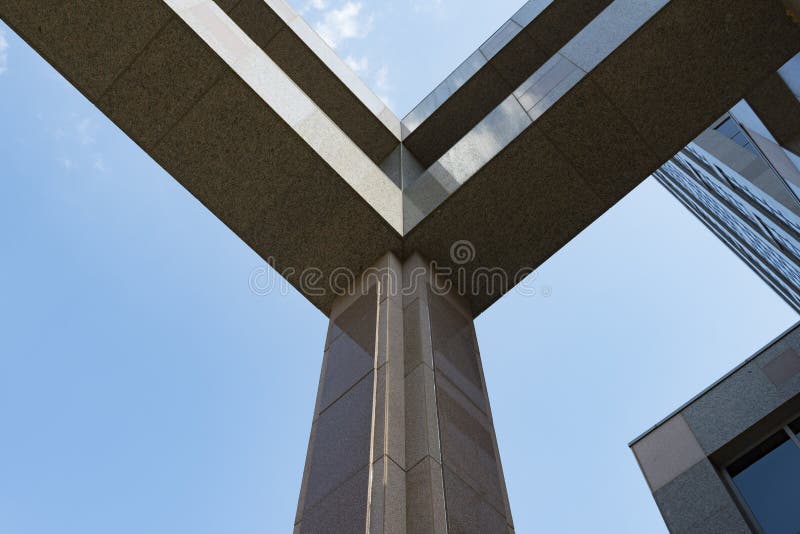 Column Pillar with Metal Framework Close Up of Office Building Stock ...