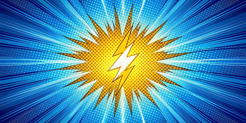 Abstract Comic Background Featuring a Thunder Flash AI-Generated ...