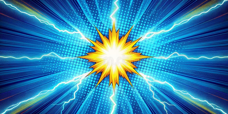 Abstract Comic Background Featuring a Thunder Flash AI Generative Stock ...
