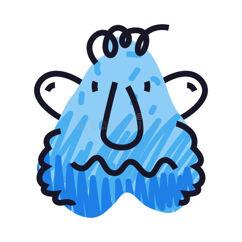 Abstract Comic Blue Face Show Emotion Vector Illustration Stock ...