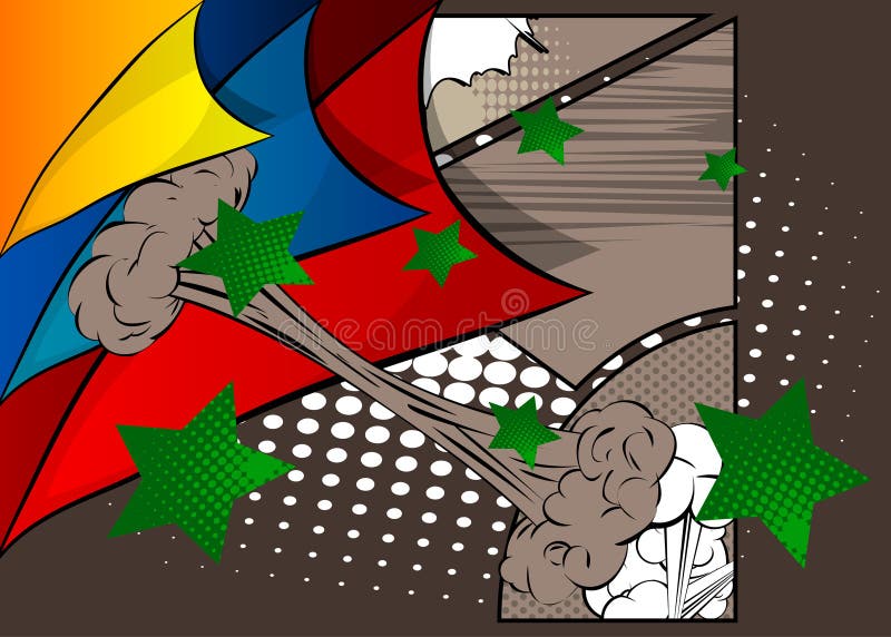 Abstract Comic Book Background. Retro Awesome Cartoon, Vector Comics ...