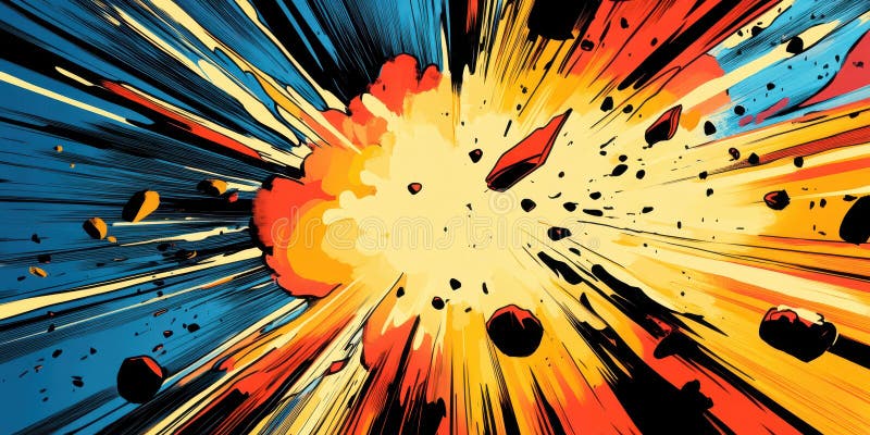 Abstract Comic Book Explosion with Bright Colors and Dynamic Lines ...