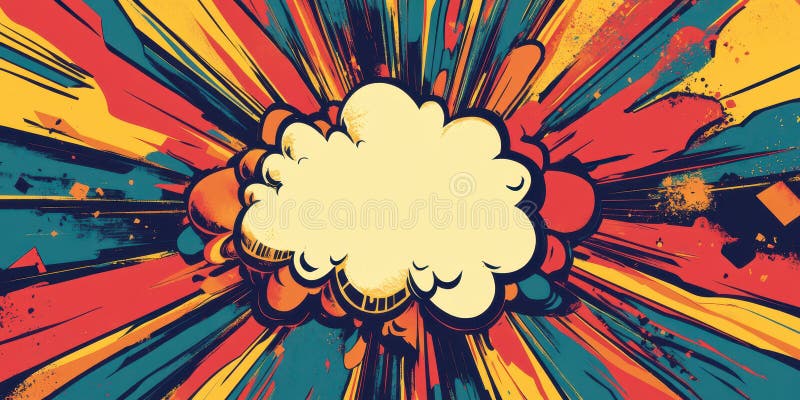 Abstract Comic Book Explosion with Speech Bubble Stock Illustration ...