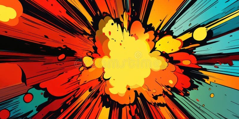 Abstract Comic Book Explosion with Vibrant Colors Stock Illustration ...