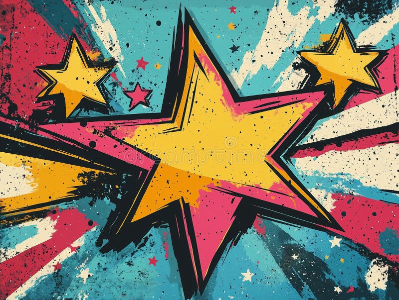 Abstract Comic Book Illustration , Star Effect Background,with Halftone ...