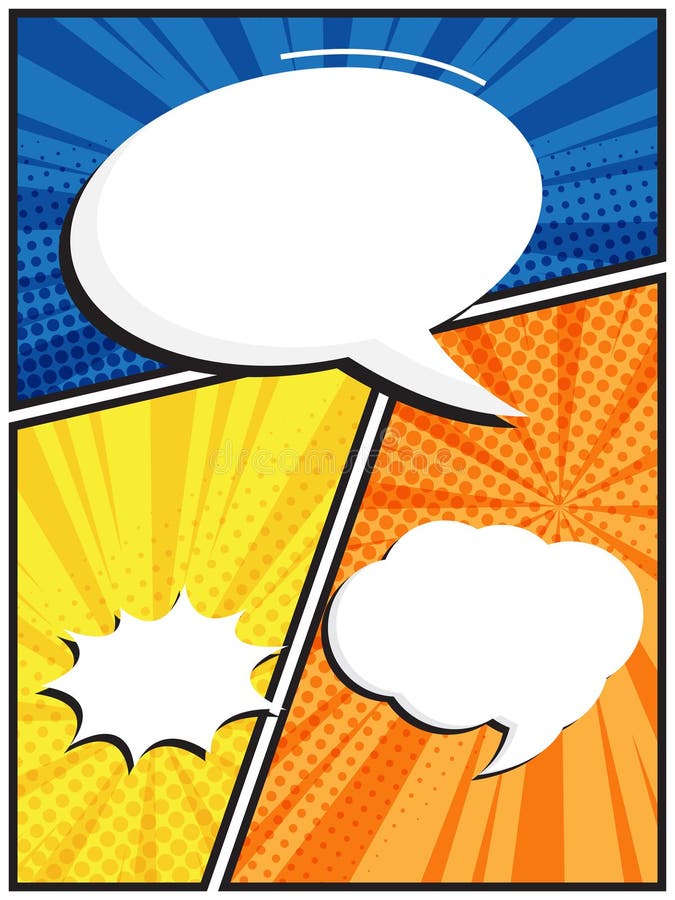 Abstract Comic Book, Pop Art Cartoon with Speech Bubble Template ...