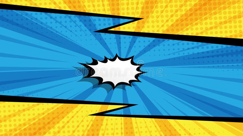 Abstract Comic Book, Pop Art Dual Cartoon with Blank Speech Bubble ...