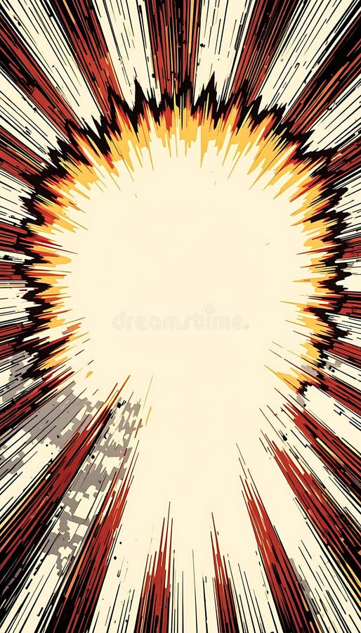 Abstract Comic Book Style Background with Red and Yellow Rays Stock ...