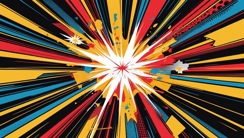 An Abstract Comic Book-style Illustration with a Burst Effect As the ...