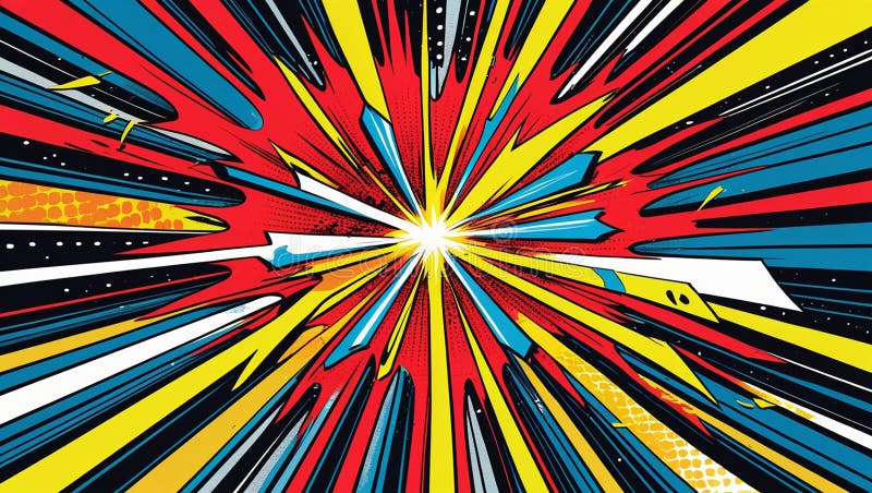 An Abstract Comic Book-style Illustration with a Burst Effect As the ...
