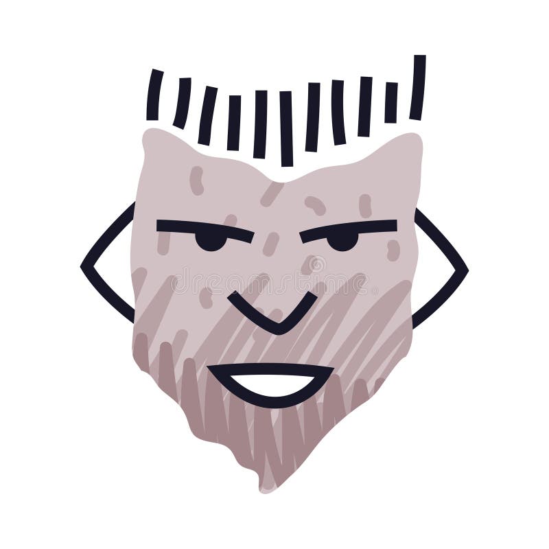 Abstract Comic Grey Face Show Emotion Vector Illustration Stock Vector ...