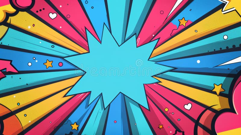 Abstract Comic Panel with Unique Speech Bubble for a Dynamic Visual ...