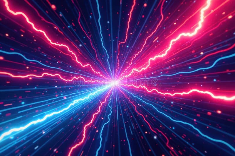 Abstract Comic Zoom Lines, Lightning Bolts, Vibrant Colors, Vector ...