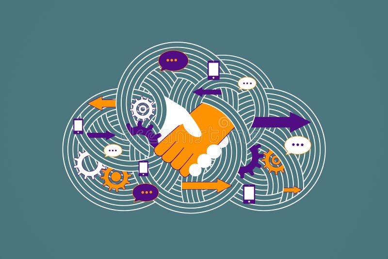 Abstract Communication Cloud Sketch Stock Illustration - Illustration ...