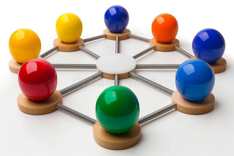 Abstract Communication and Connection Concept with Colorful Spheres ...