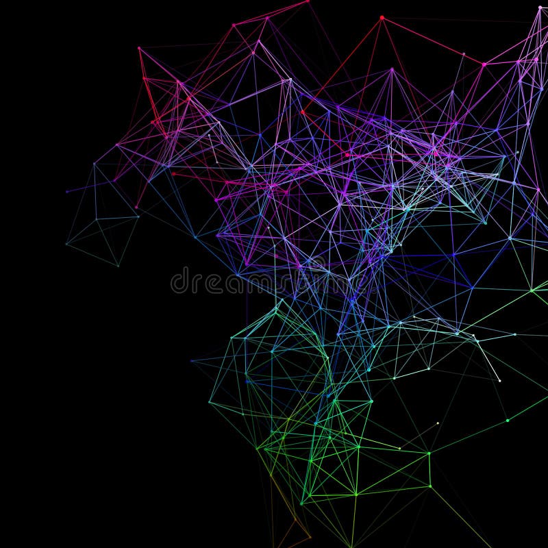 Abstract Communications Background with Connecting Lines and Dots Stock ...