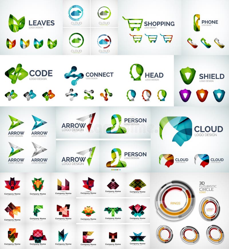 Abstract Business Logo Set. Cube Icons Shapes Stock Vector ...