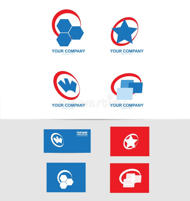 Abstract company logo set stock vector. Illustration of blue - 60144794