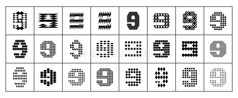 Abstract Company Number 9 Logo Vector Set Stock Vector - Illustration ...