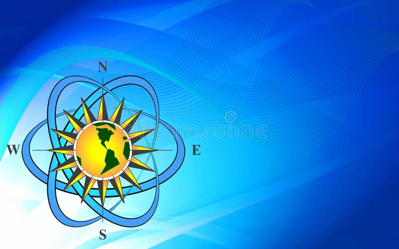 Abstract Compass Background Stock Illustration - Illustration of globe ...