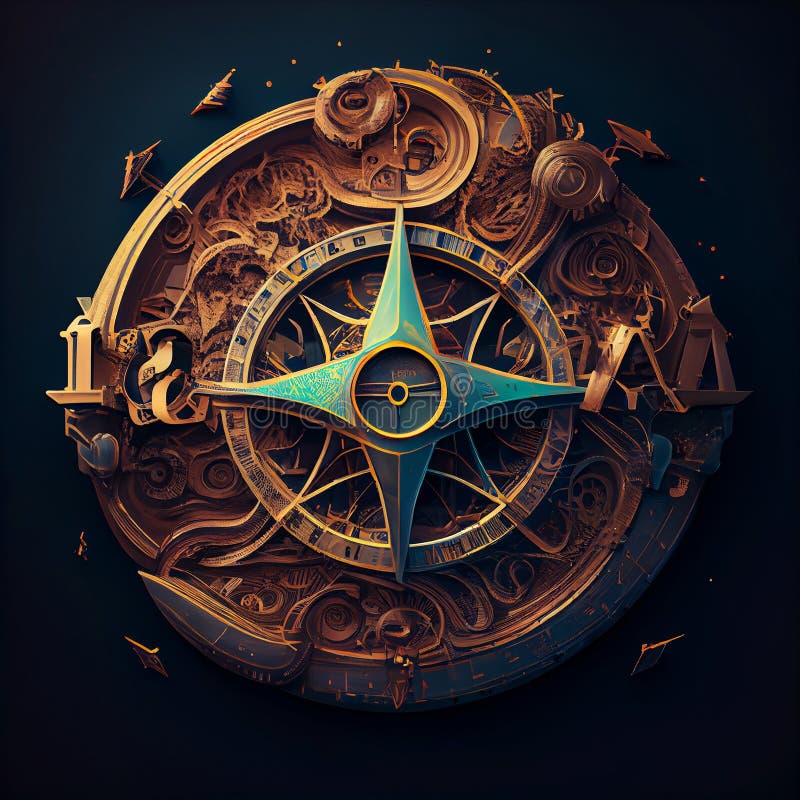 Abstract Compass Design, Generative AI Illustrations Stock Illustration ...
