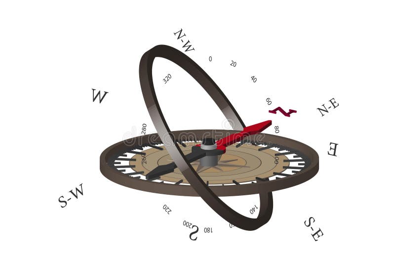 Abstract Compass Isolated on White Background. Ideas about Choosing the ...