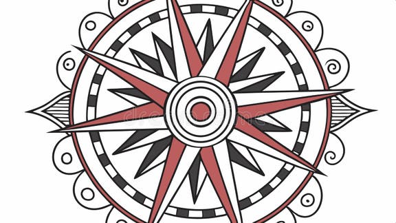 Abstract Compass Rose Pattern Symbolizing Direction and Navigation ...
