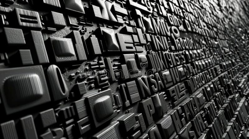 Abstract Complex Alphabets Layout Designed in Seamless Pattern of ...