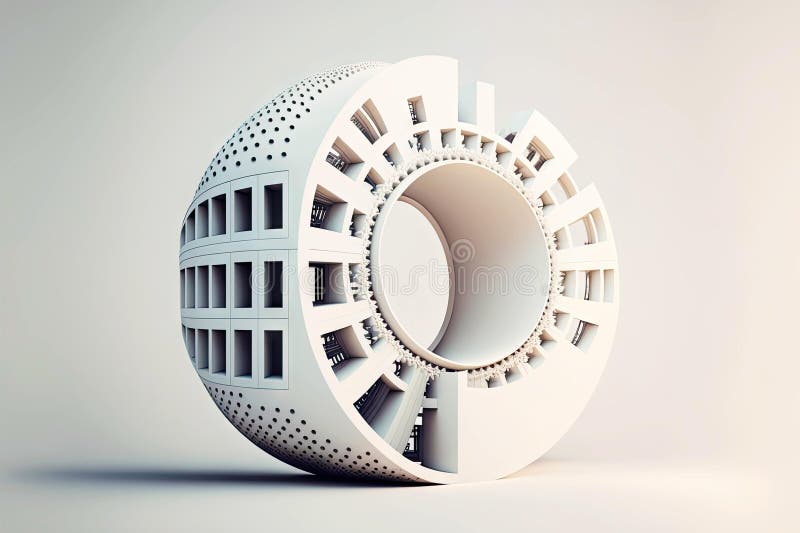 Abstract Complex Figure of White Rings for 3d Rendering Minimal Room ...