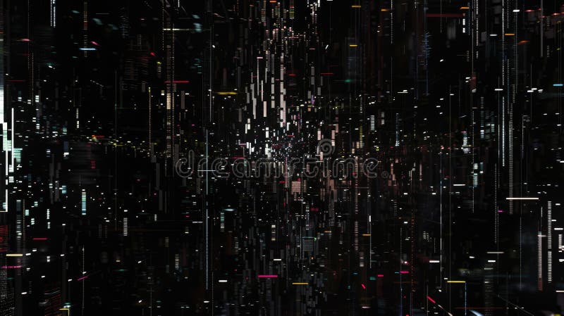 Abstract of Complex Glitch with Horror Pixel Effect in Dark Background ...