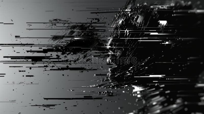 Abstract of Complex Glitch with Horror Pixel Effect in Dark Background ...