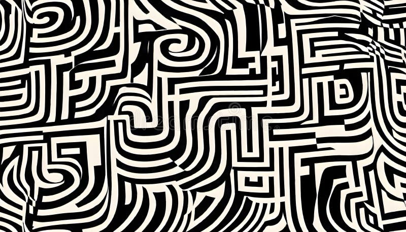 Abstract Complex, Maze Like Pattern with Various Shades of Black, and ...