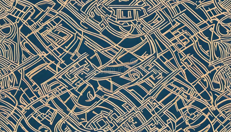 Abstract Complex, Maze Like Pattern with Various Shades of Green and ...