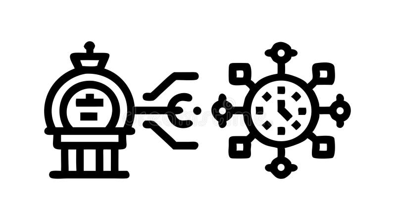 Abstract Complex System Icon with Connected Nodes, Symbolizing ...